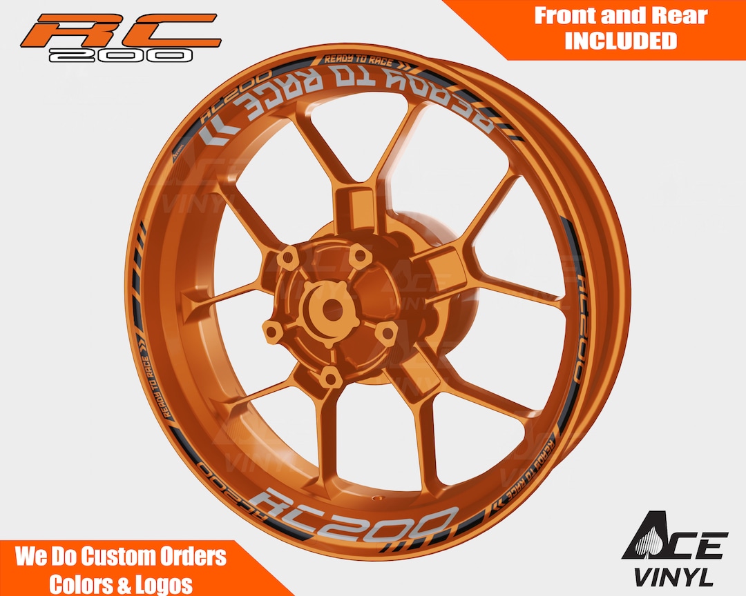 KTM RC200 Wheel Decals Rim Stickers Tape Set Reflective Autoaufkleber ...