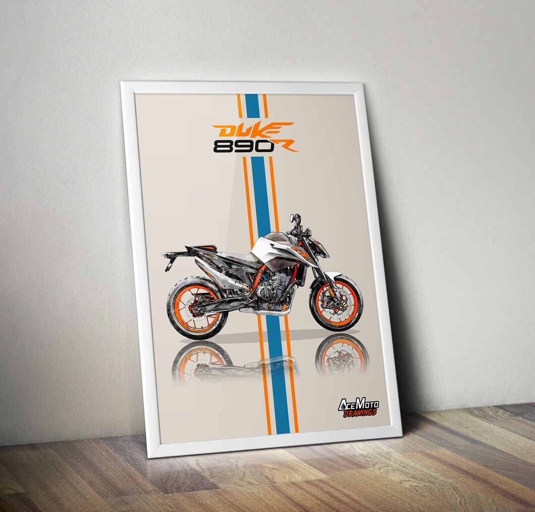 KTM Duke 890R 2020 | Motorcycle Poster, Bike Wall Art Decor - Gift for ...
