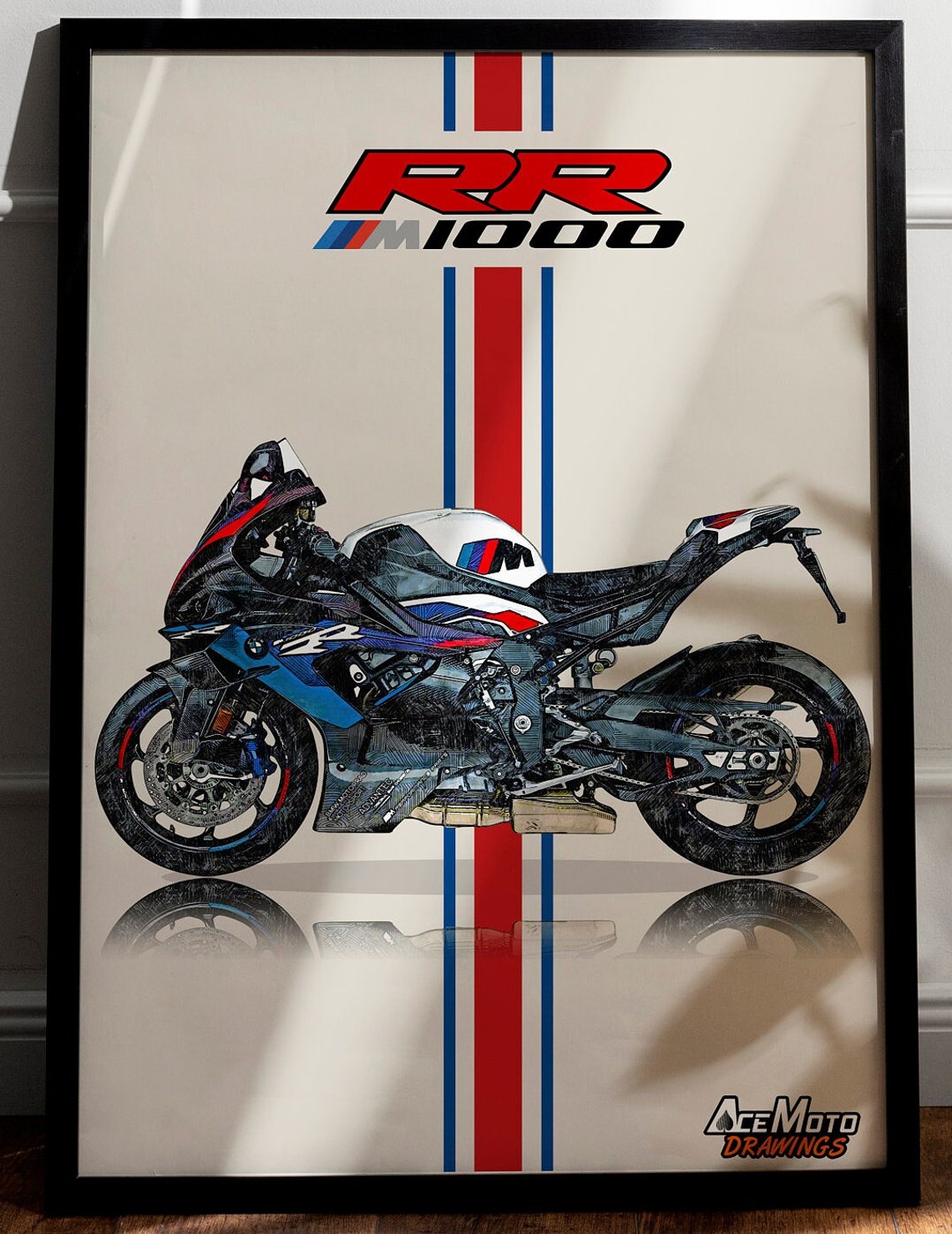 BMW M1000RR Wandposter | Motorrad Poster, Bike Wall Art Decor ...
