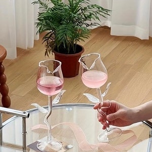 1pc Flower Wine Glass 150ml,5oz Unique Elegant Rose-shaped Wine Glass ...