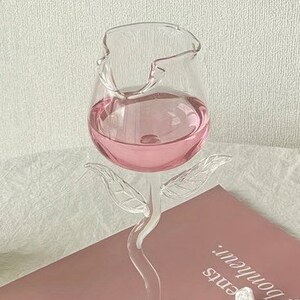 1pc Flower Wine Glass 150ml,5oz Unique Elegant Rose-shaped Wine Glass ...