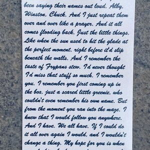 Maze Runner Newts Letter Bookmark - Etsy