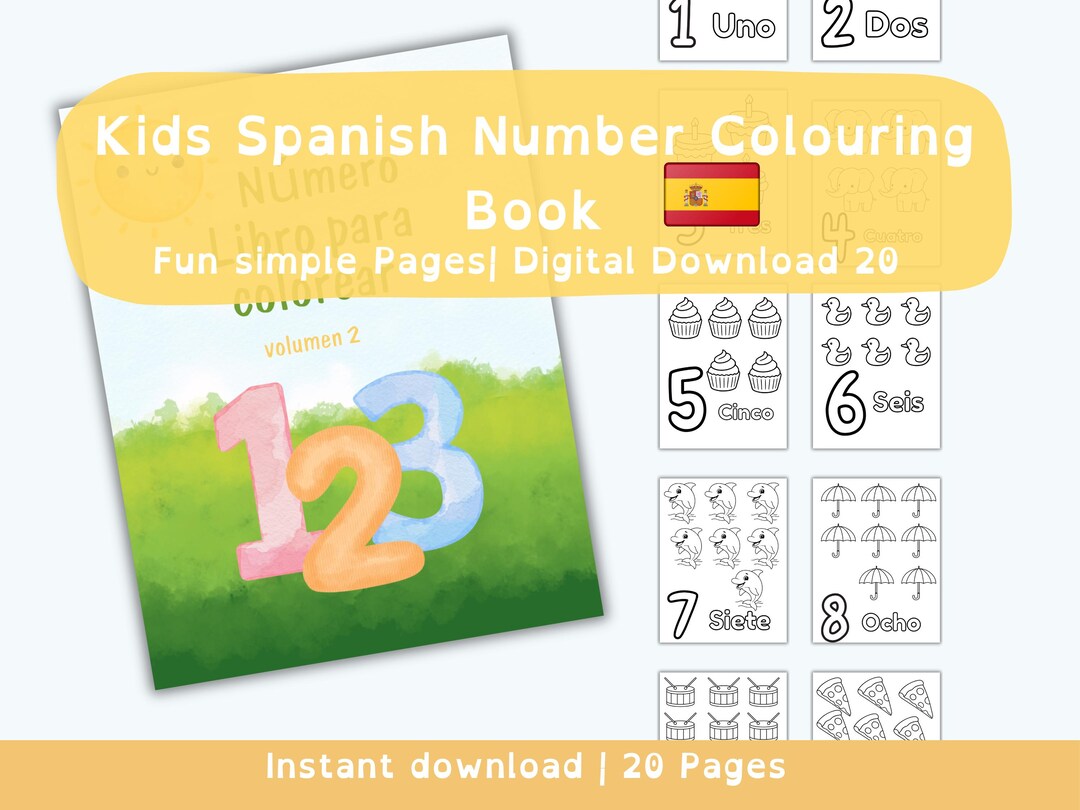 Coloring Numbers Workbook for Kids Spanish Numbers Coloring Pages Early ...
