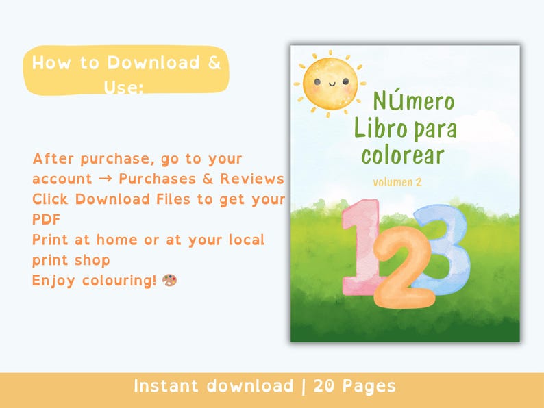 Spanish Numbers Coloring Workbook for Kids (digital Download) - Etsy