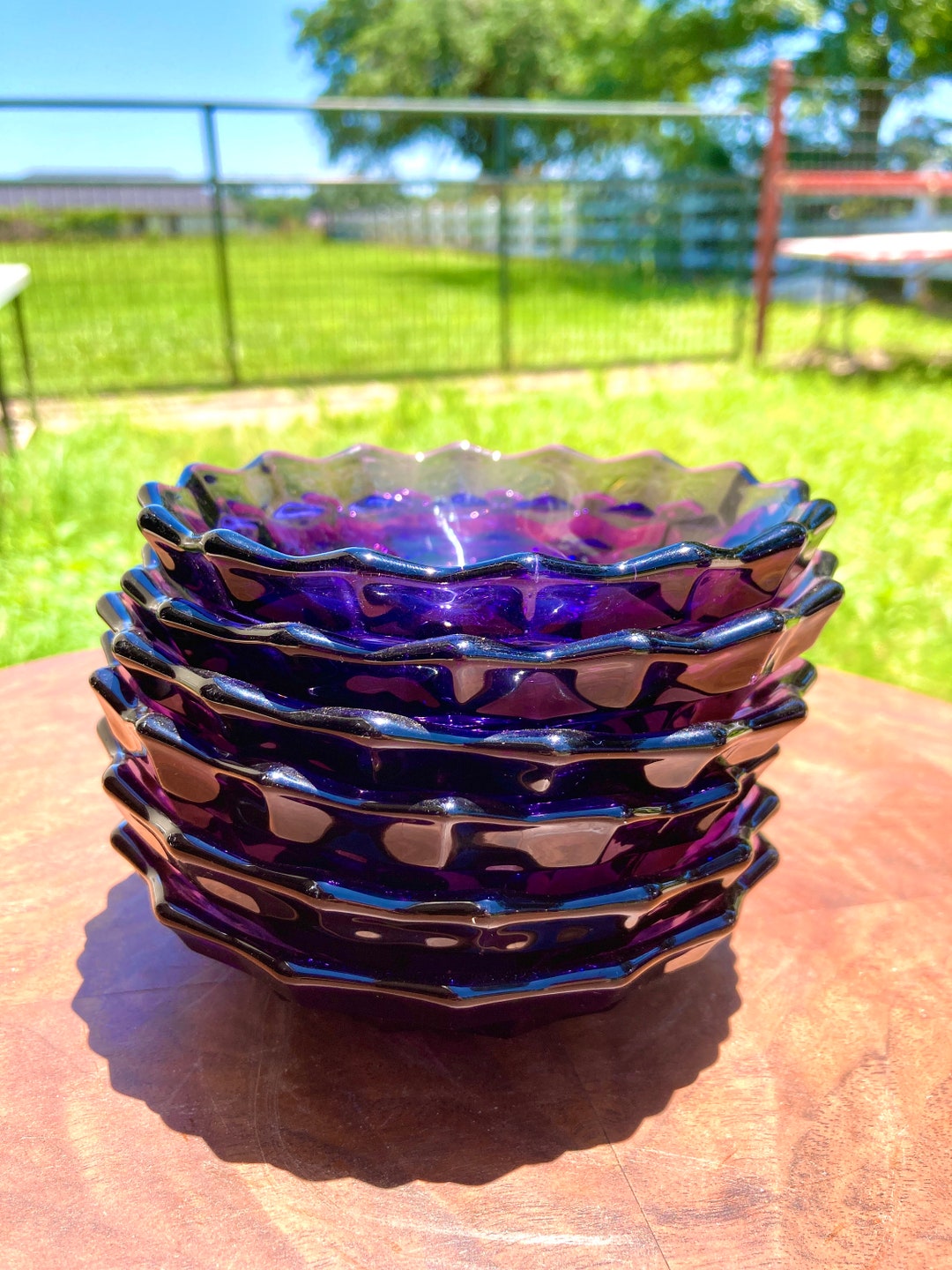 American Fostoria Berry Bowls, Amethyst Color, Set of 4 - Etsy