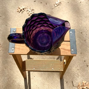 American Fostoria Water Pitcher With Ice Lip, Amethyst, Purple Glass - Etsy