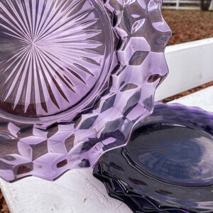 Dinner Plates, Set of 4, American Fostoria, Purple Glass, Amethyst ...