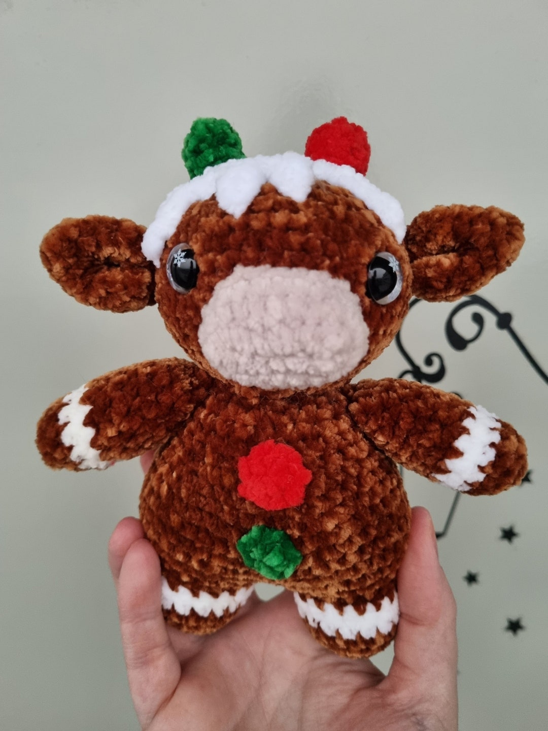 Crochet Gingerbread Cow Plushie - Etsy