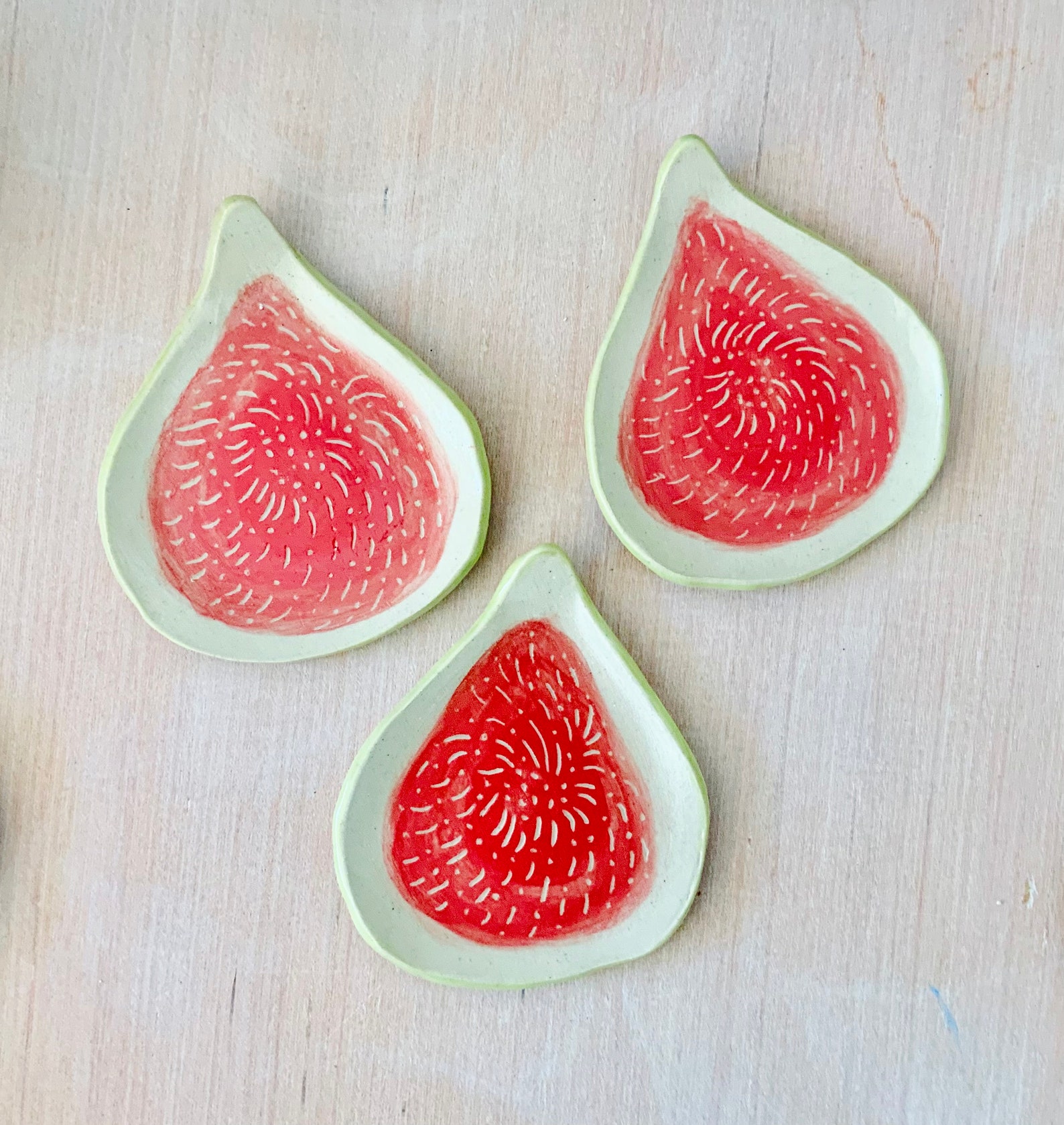 Handmade Clay / Ceramic Fruit Trinket Dish, Jewelry Tray - Fruit Tray ...