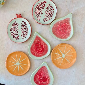 Handmade Clay / Ceramic Fruit Trinket Dish, Jewelry Tray - Fruit Tray ...