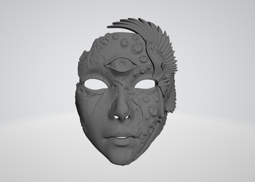 Fractured Angel Mask 3D Model Winged Fallen - Etsy