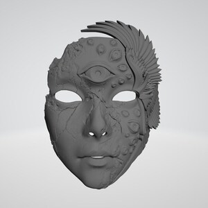 Fractured Angel Mask 3D Model Winged Fallen - Etsy