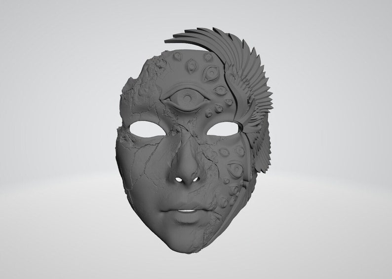 Fractured Angel Mask 3D Model Winged Fallen - Etsy