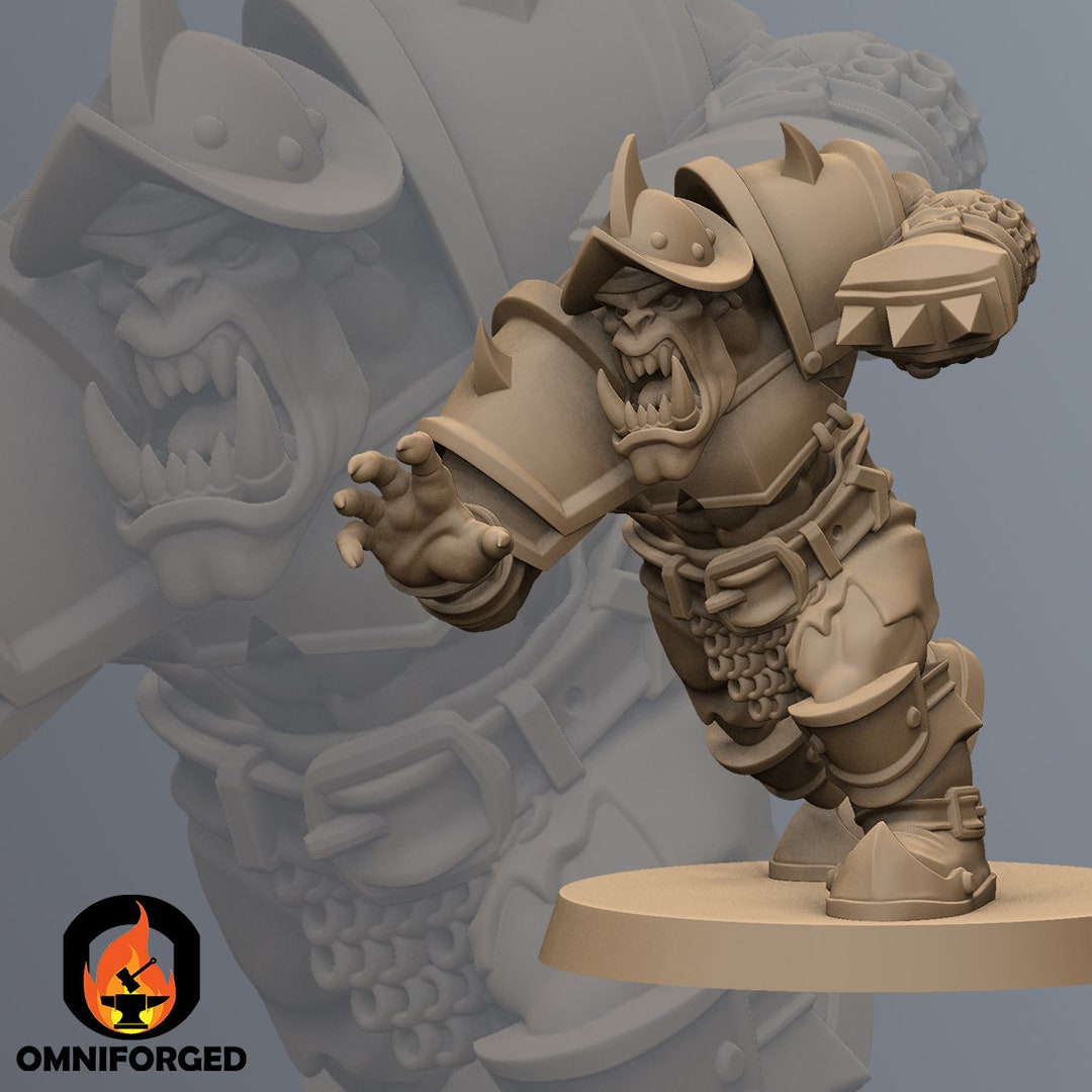 Orc Pirate Blocker Team Baorcudas Fantasy Football Punga Miniatures 3D ...