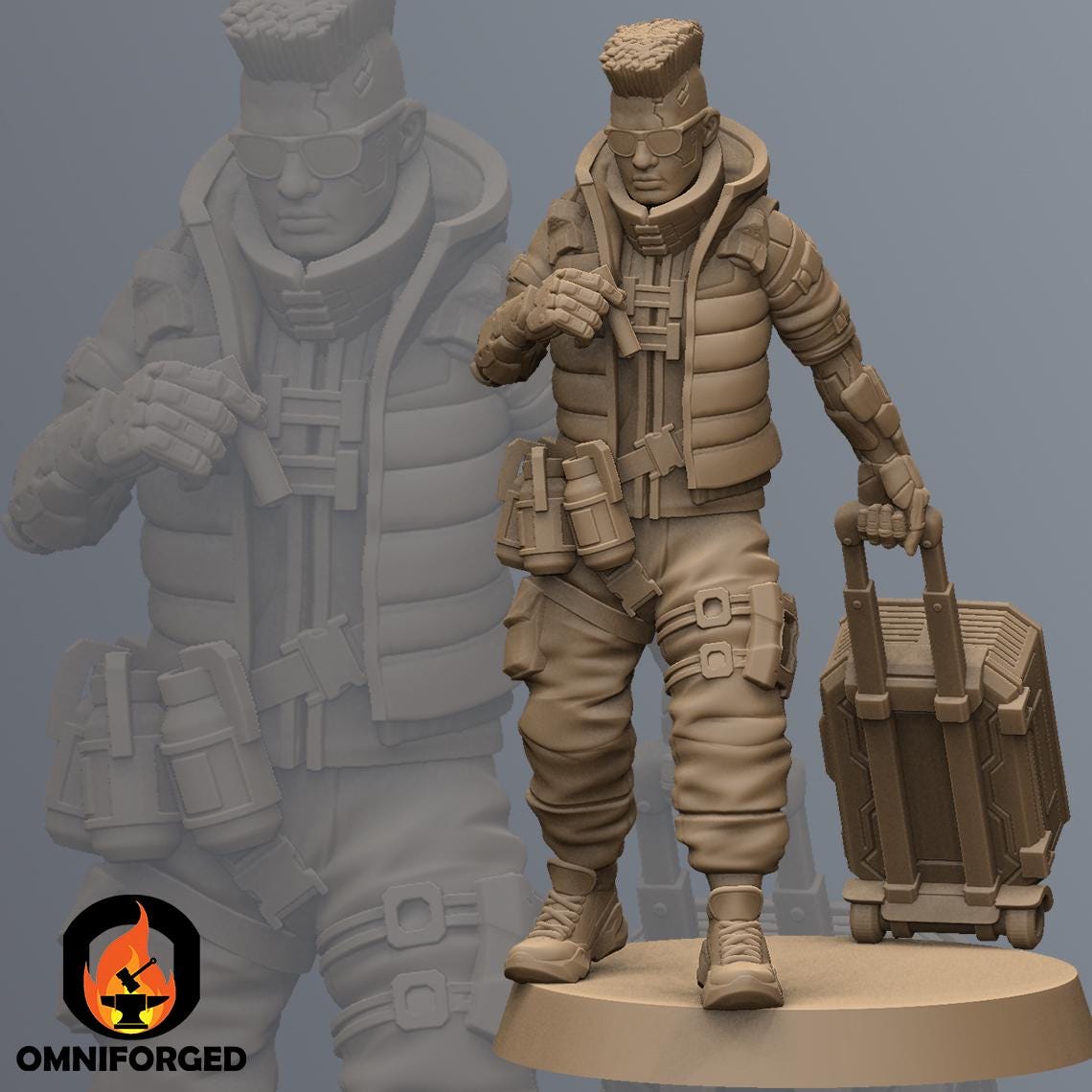 Spike Powel Cyberpunk Unit9 3D Printed RPG Sci-fi Miniature Mini Figure ...