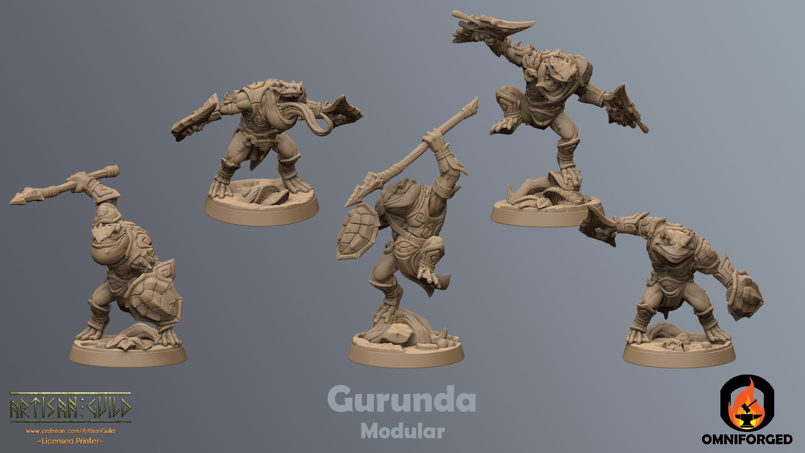 Table Top Gaming 3D Printed Miniature Swamp Gurunda D&D 32mm Pathfinder ...