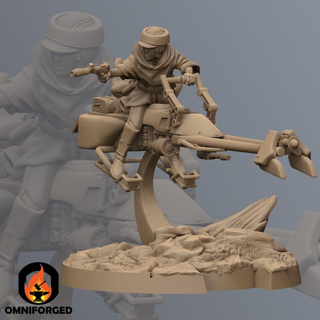 Leia on Speeder Endor SW Legion Miniature Mini RPG Sci-fi - Etsy