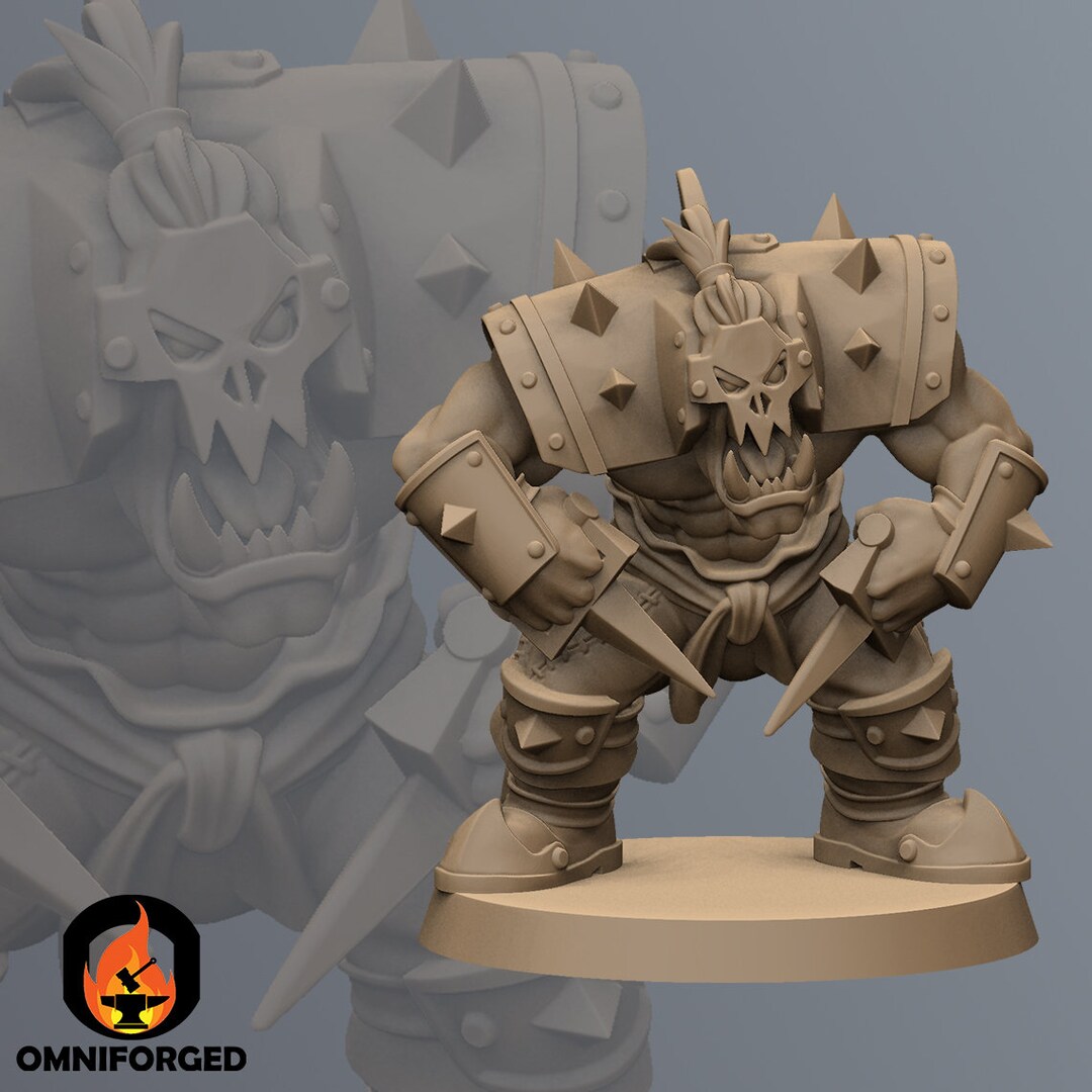 Orc Pirate Blocker Team Baorcudas Fantasy Football Punga Miniatures 3D ...