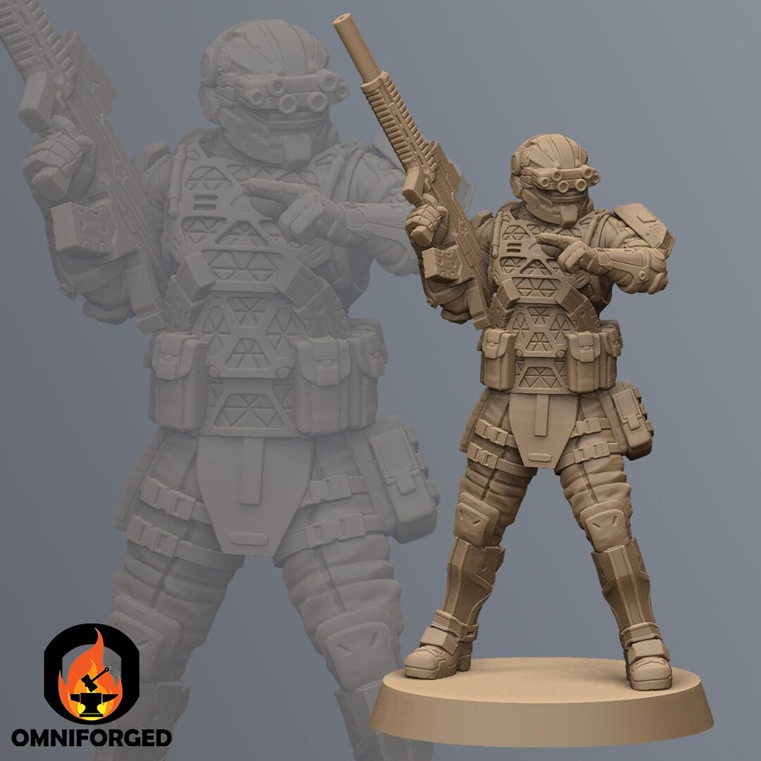 Frostbyte Cyberpunk Unit9 3D Printed RPG Sci-fi Miniature Mini Figure ...