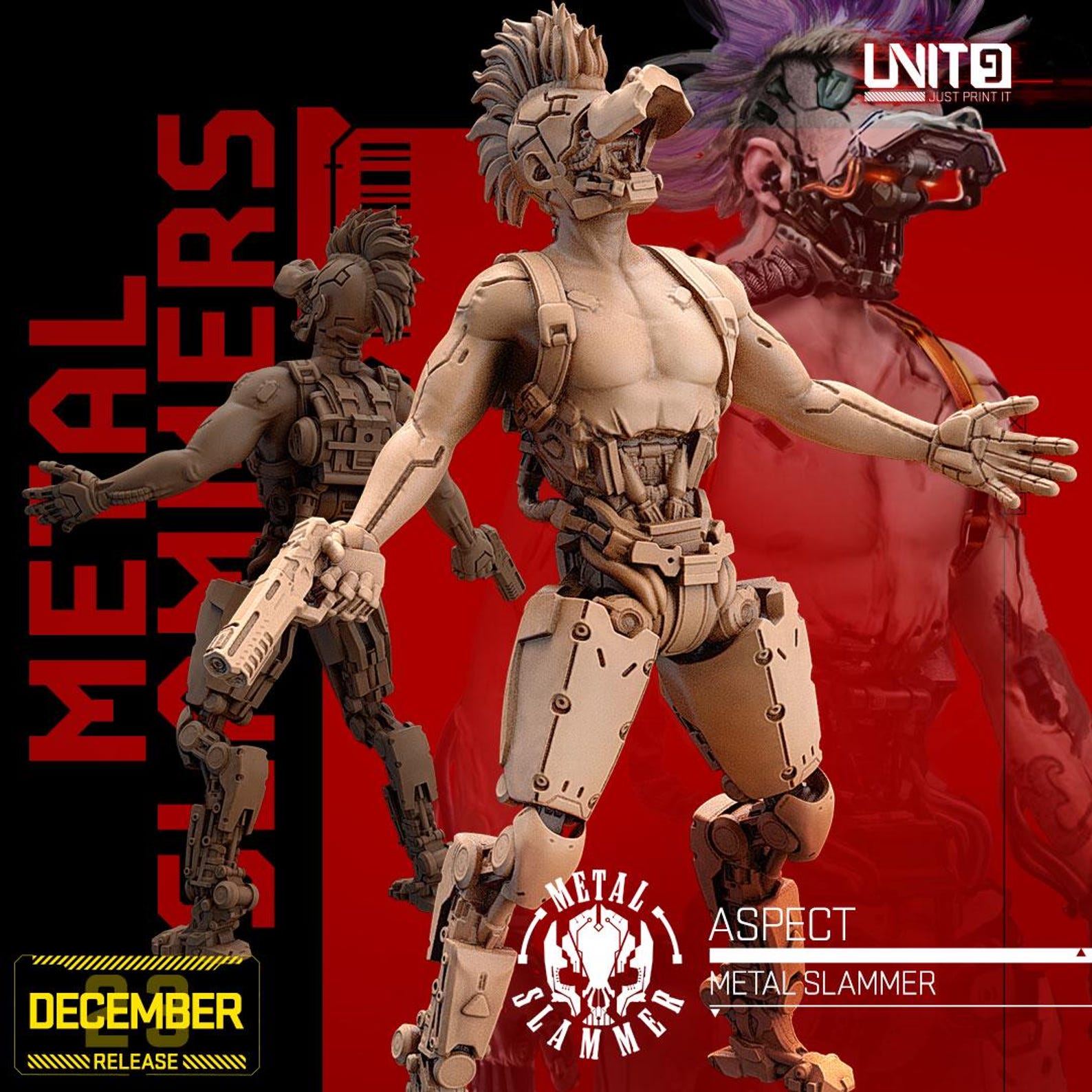 Aspect Cyberpunk Unit9 3D Printed RPG Sci-fi Miniature Mini Figure 32mm ...