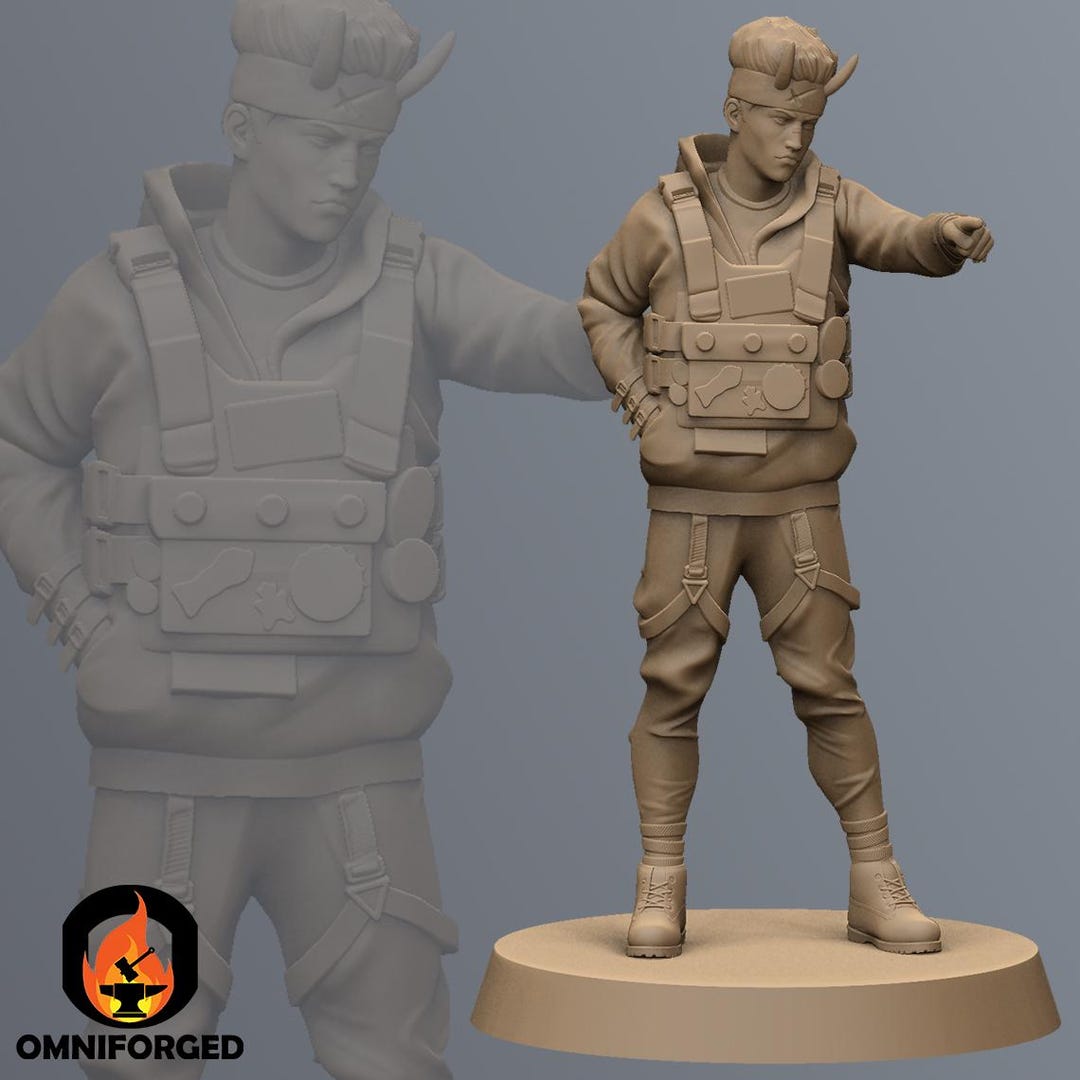 Taiga Cyberpunk Unit9 3D Printed RPG Sci-fi Miniature Mini Figure 32mm ...
