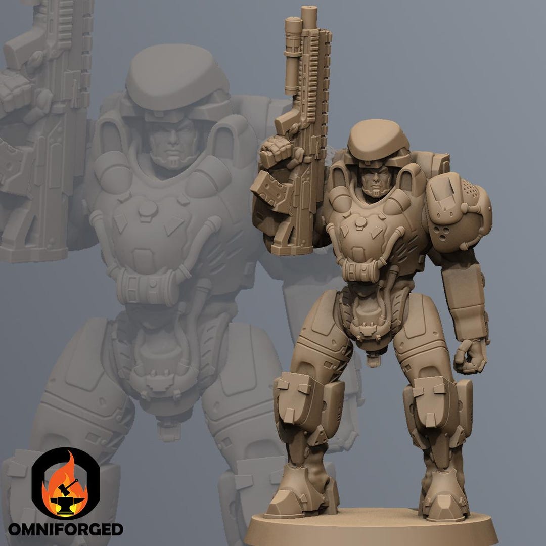 Manned Tank Suit Cyberpunk Unit9 3D Printed RPG Sci-fi Miniature Mini ...