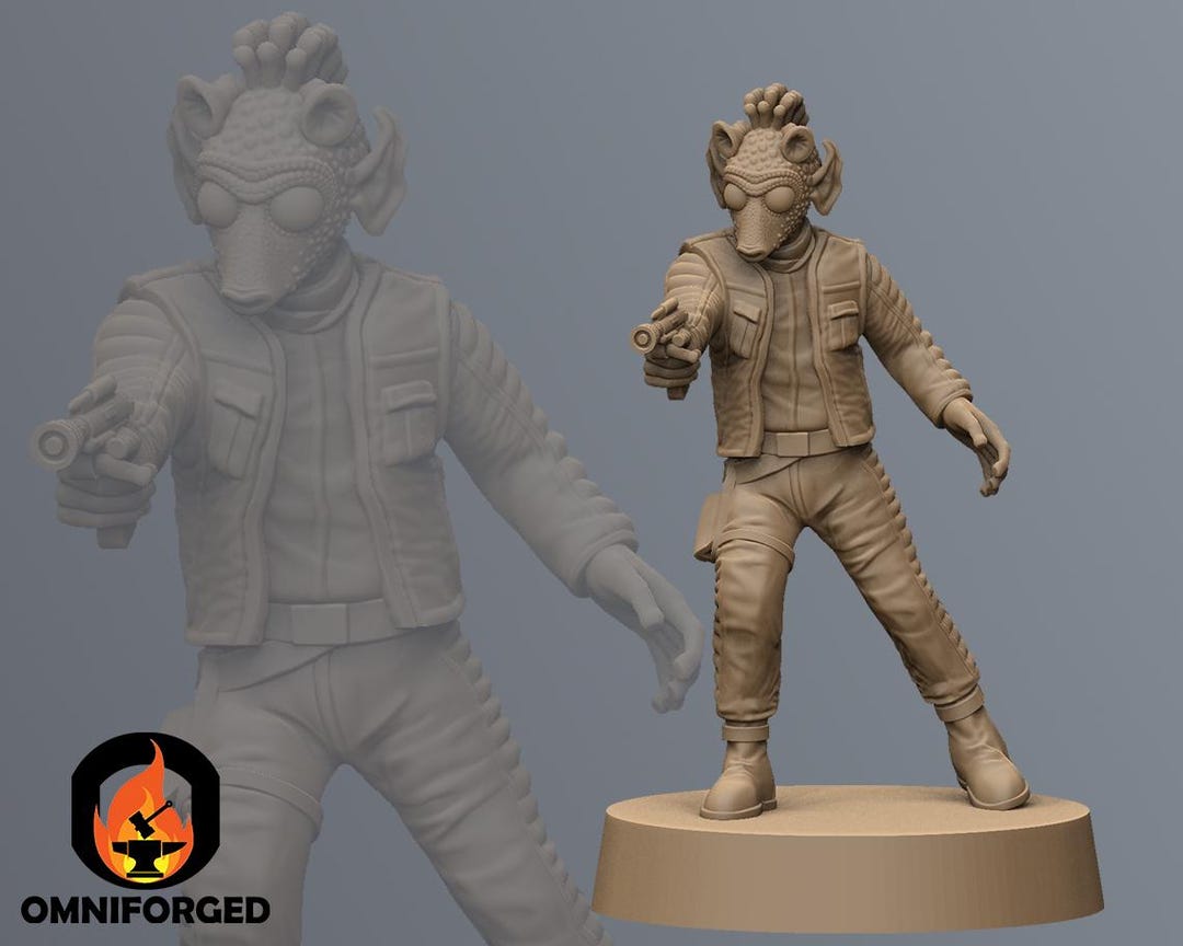 Green Bounty Hunter Sw Legion Rpg 3d Printed Sci Fi Miniature Mini Etsy