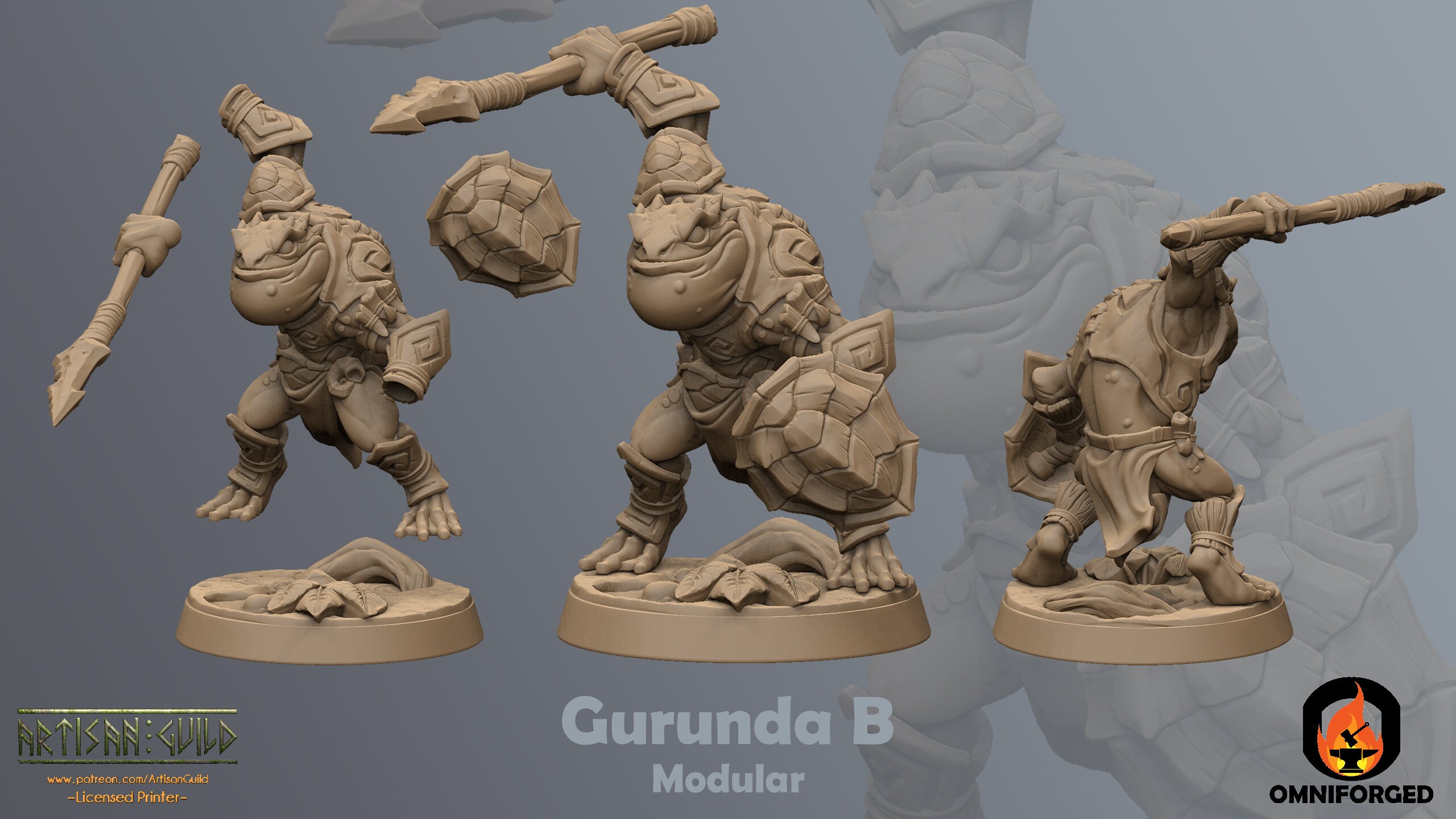 Table Top Gaming 3D Printed Miniature Swamp Gurunda D&D 32mm Pathfinder ...