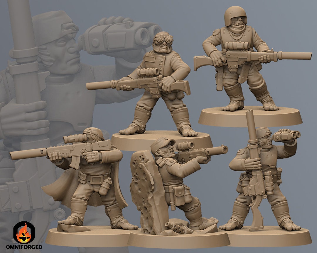 Halfling Marksman Team Red Pilgrim Tabletop Gaming 3D Printed Miniature ...