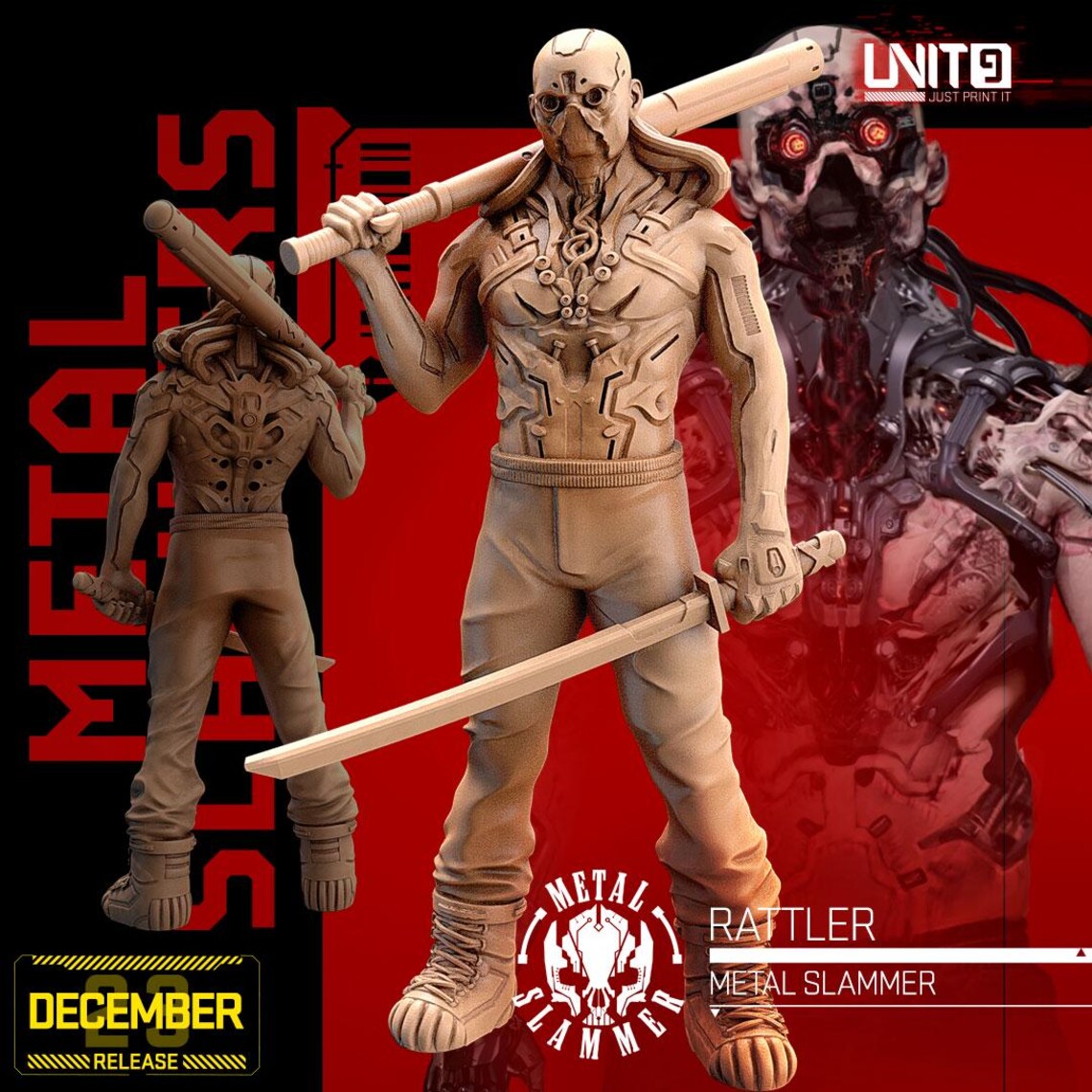 Rattler Cyberpunk Unit9 3D Printed RPG Sci-fi Miniature Mini Figure ...