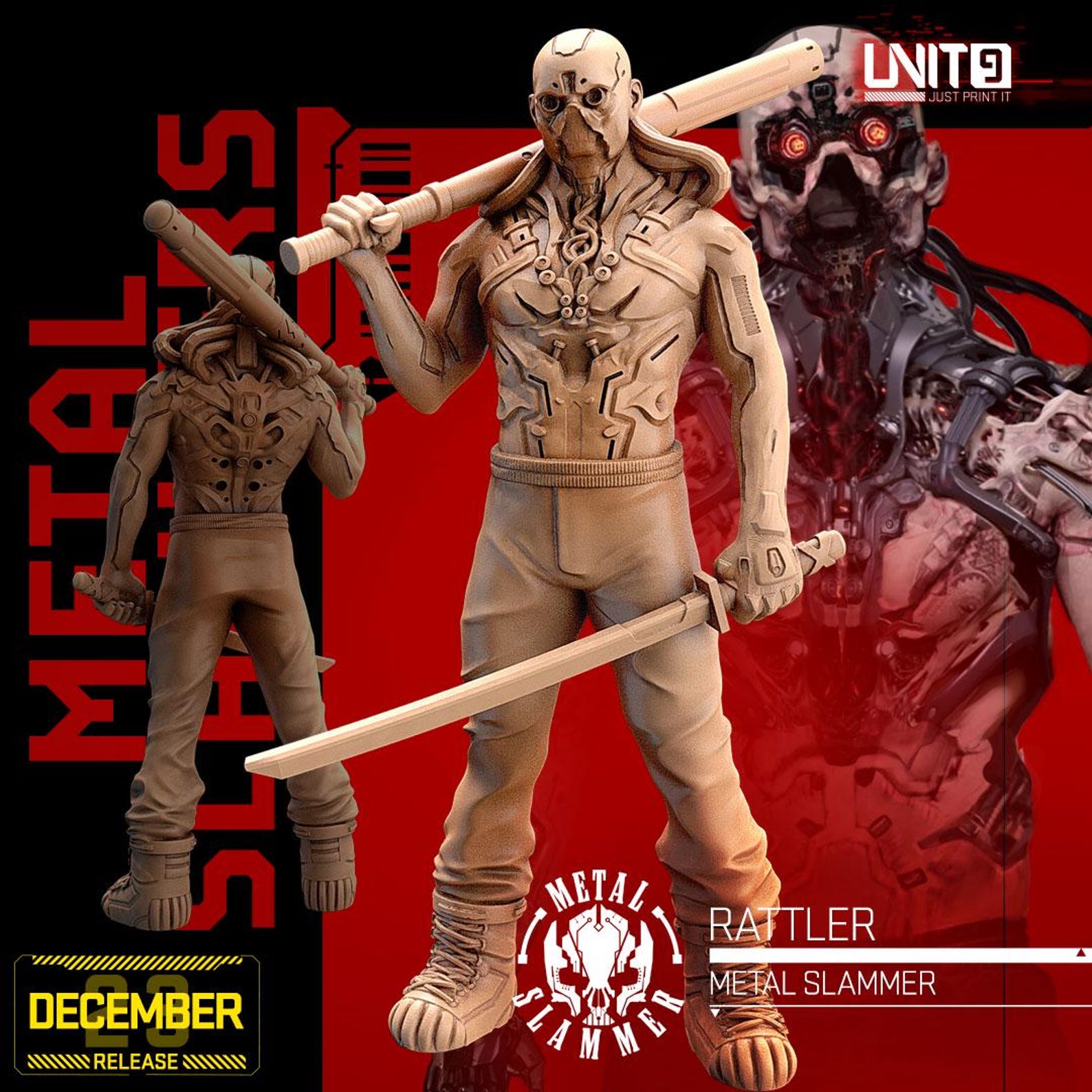 Rattler Cyberpunk Unit9 3D Printed RPG Sci-fi Miniature Mini Figure ...