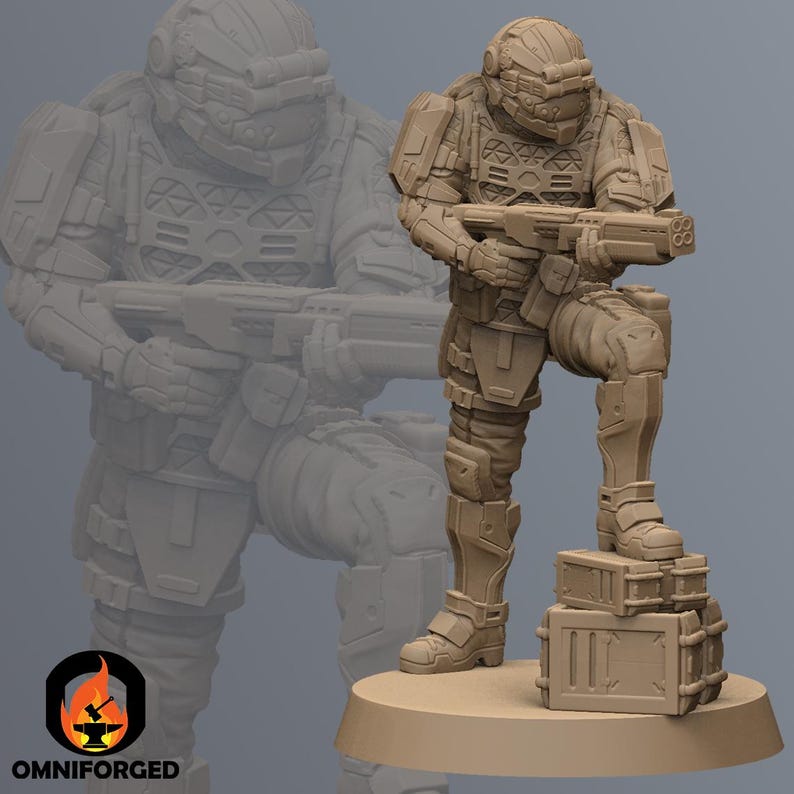 Falcon Cyberpunk Unit9 3D Printed RPG Sci-fi Miniature Mini Figure 32mm ...