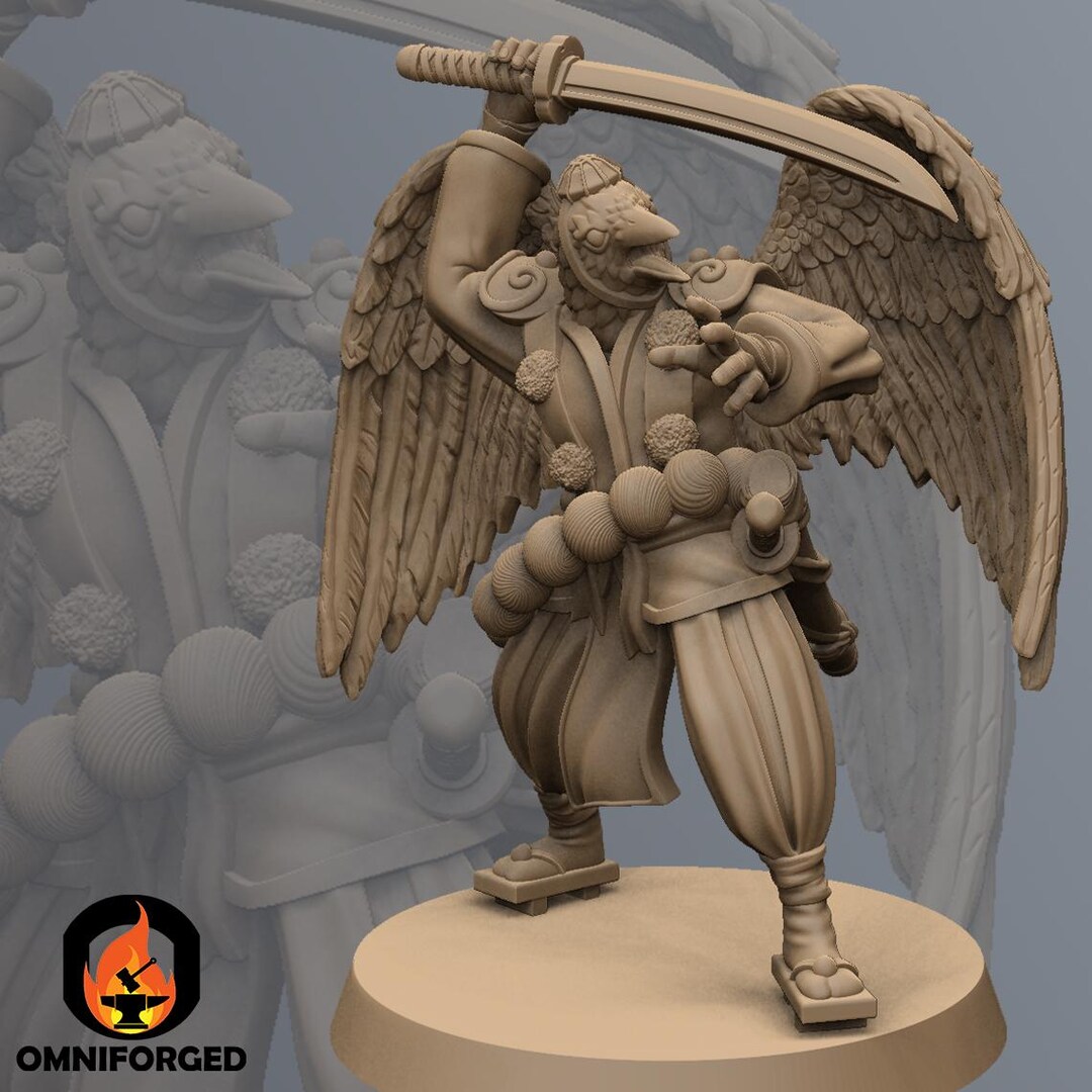 Mizuchi Samurai Tengu | Kyoushuneko | Table Top Gaming Mini | RPG | D&D ...