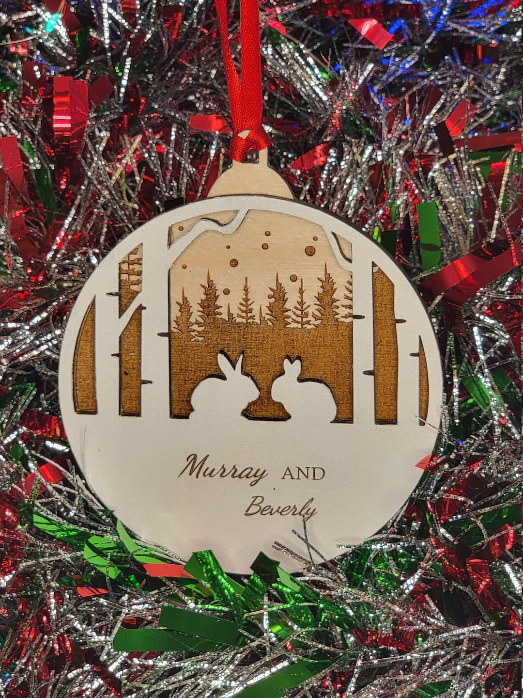 Personalized Rabbit Ornament Handmade, Rabbit Loss Sympathy Gift ...