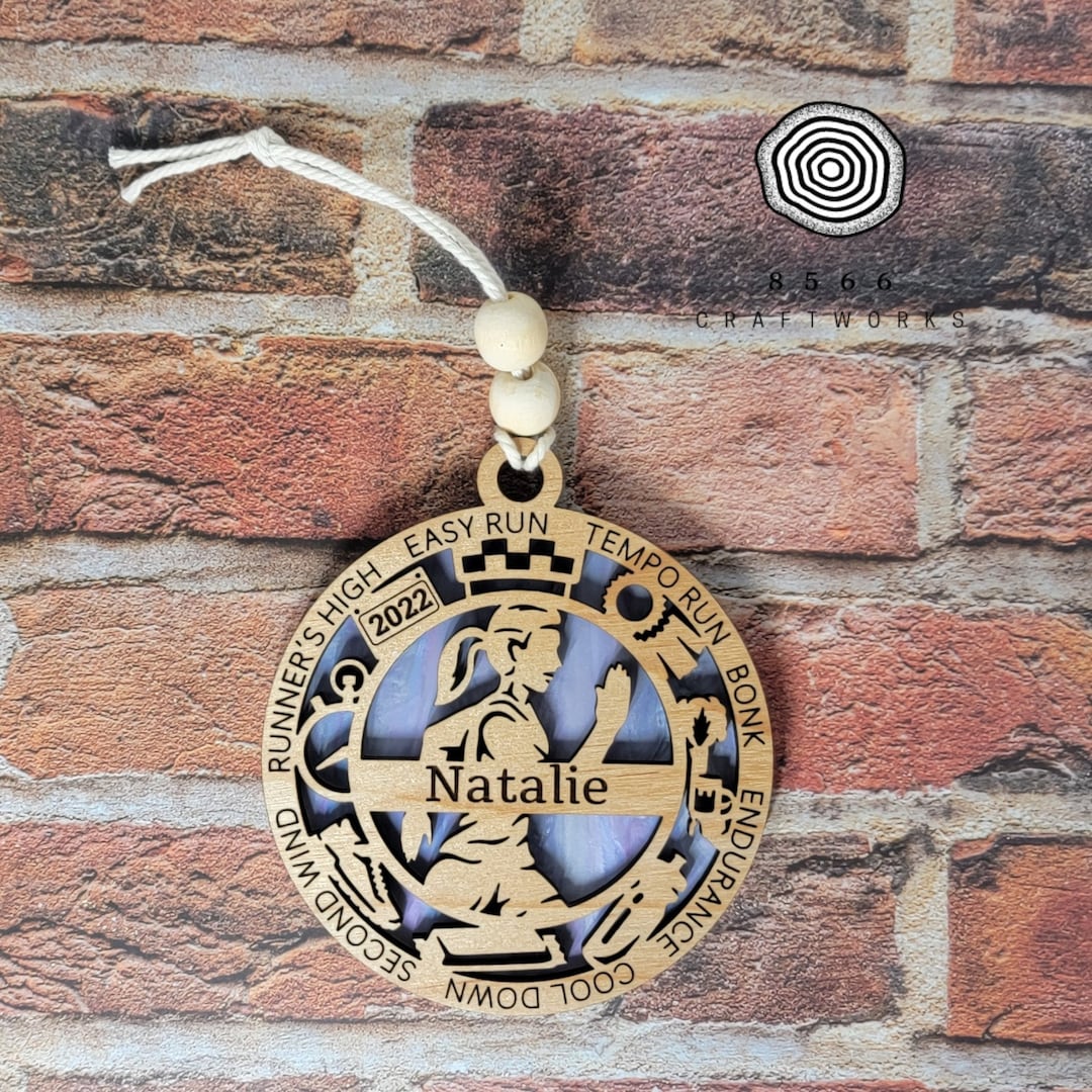Custom Runner Ornament Wood, Personalized Running Gifts, Long Distance ...