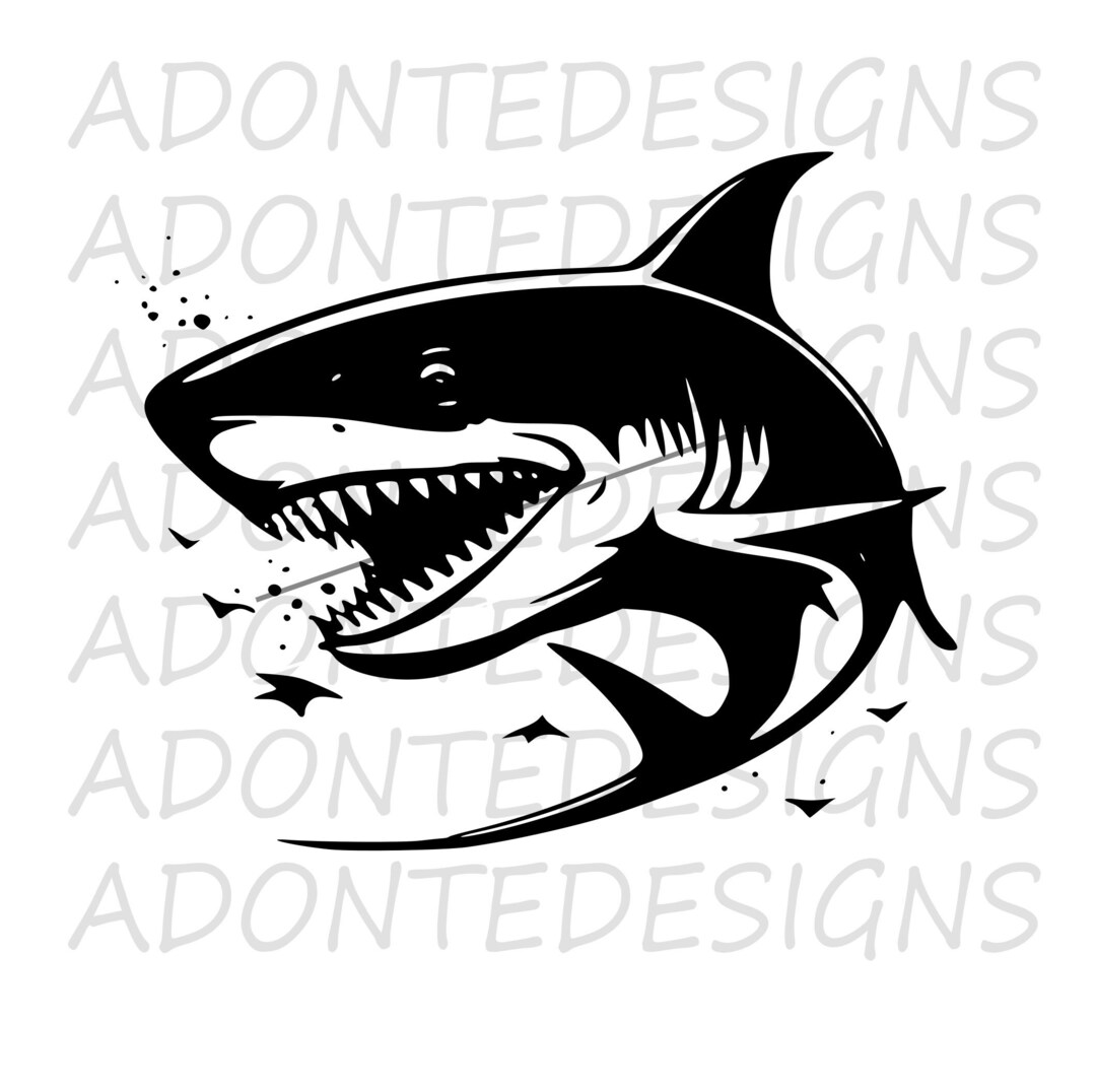 Open Mouth Shark Svg + Png - Etsy