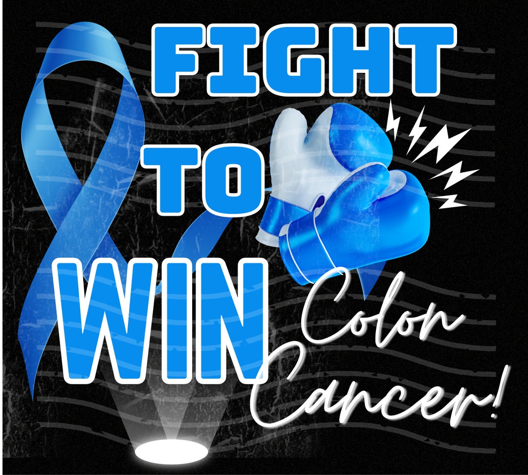 Fight to Win Colon Cancer Ribbon & Boxing Gloves (digital Download) - Etsy