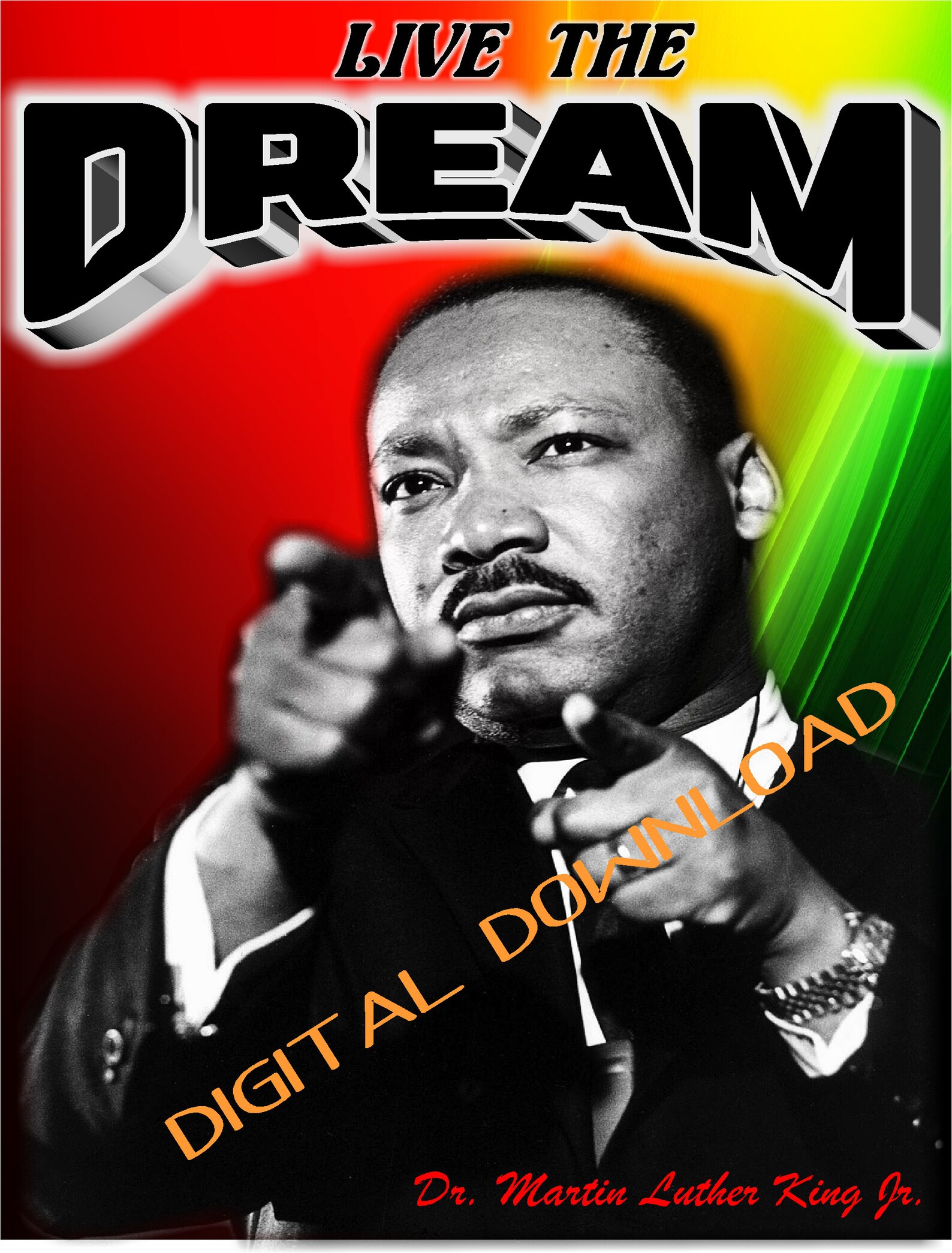 Live the Dream Dr. Martin Luther King Jr. Digital Download, Png - Etsy