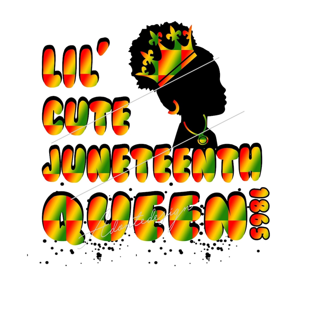 Lil Cute Juneteenth Queen With Crown and Earrings and Necklace. Png ...
