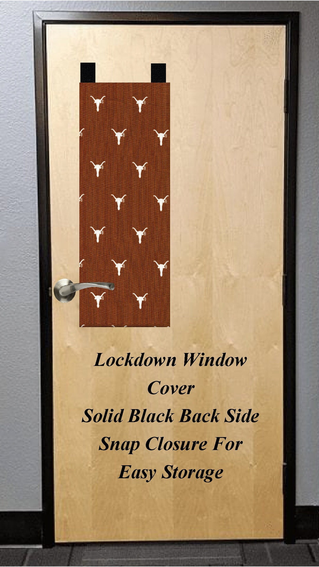 Longhorn Teacher Classroom Window Cover: Emergency Security With Snaps ...