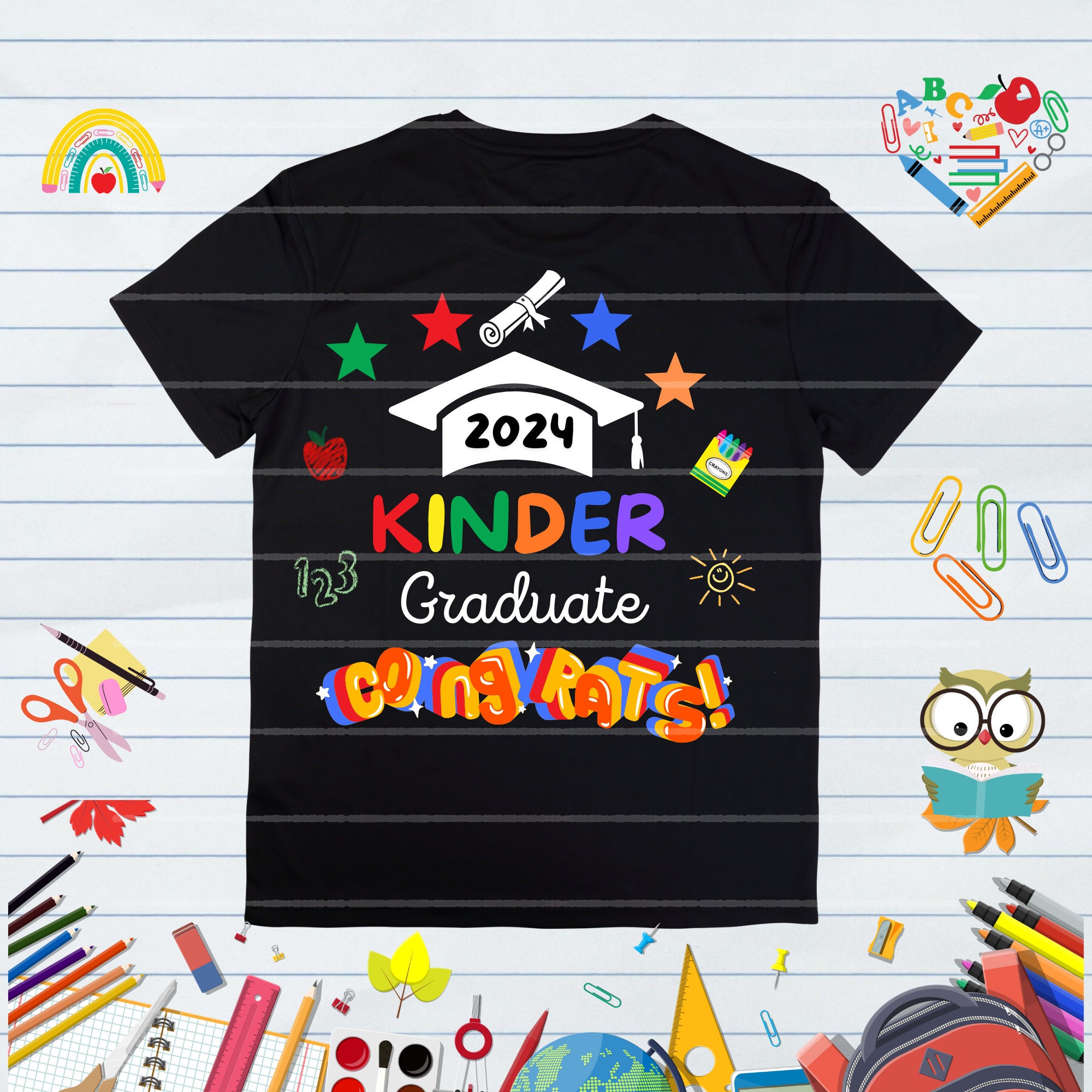 Kinder 2024 Graduate Png Bright and Colorful - Etsy