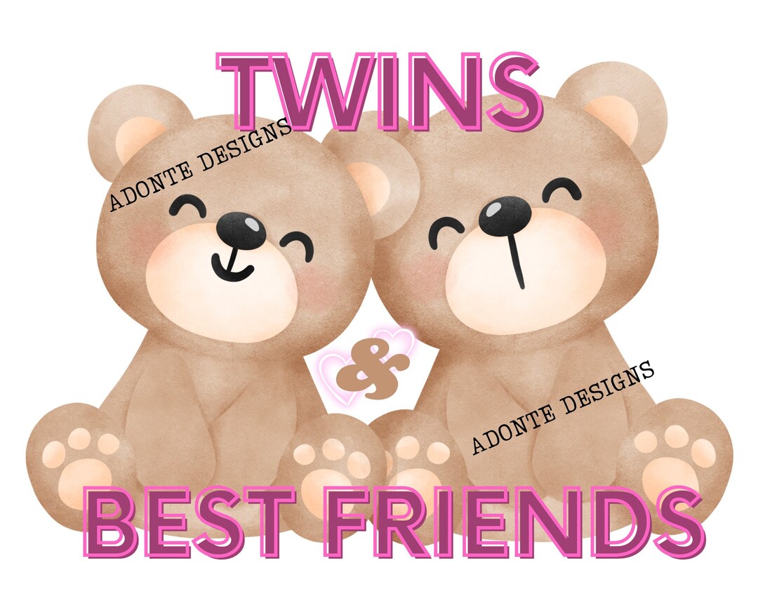 Twins and Best Friends Teddy Bears Png - Etsy