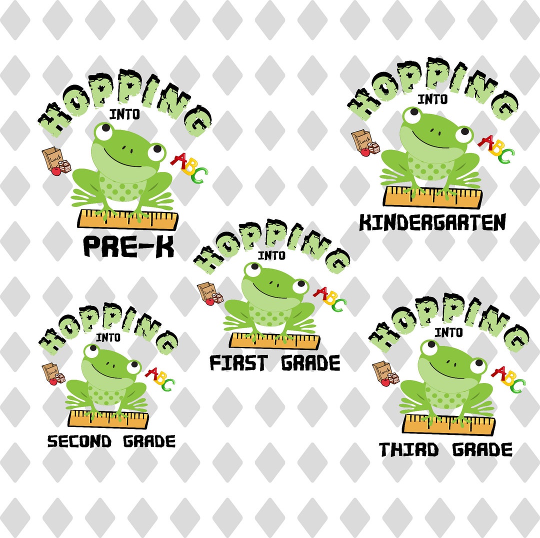 Hopping Back to School Frog Png Bundle. Great for Sublimation ...