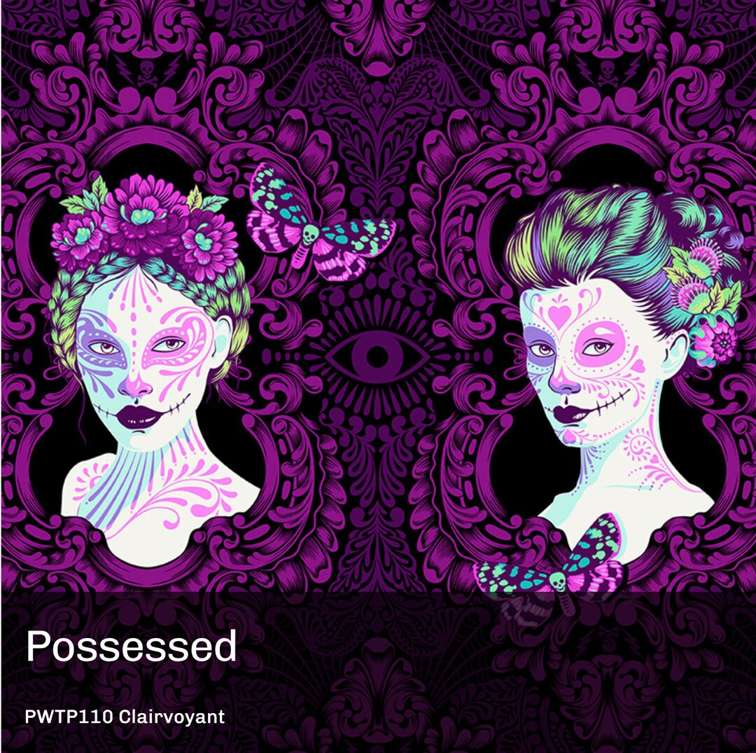 RARE Tula Pink De La Luna Possessed cameos Clairvoyant 1 Yd - Etsy