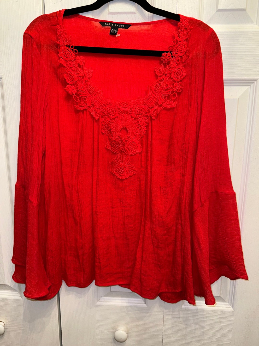 WOMENS Lace Front Low Cut Top/blouse Vintage Lace Top Red Low Cut ...