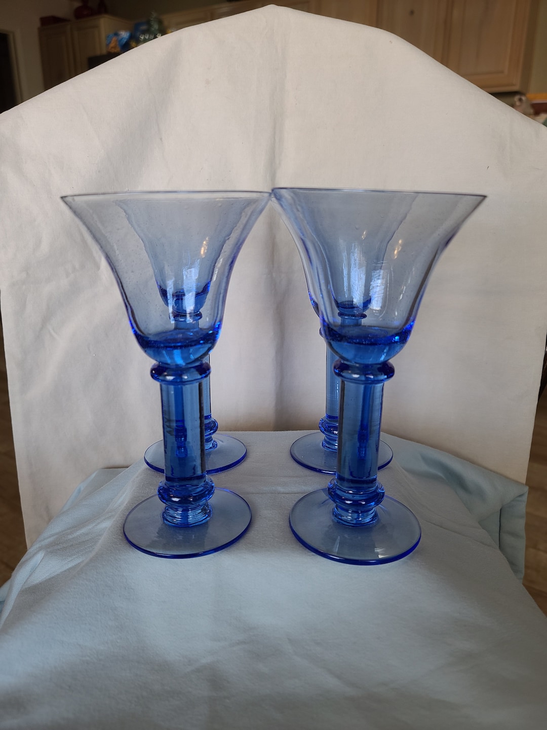 VINTAGE SET OF 4 Hand Blown Drinking Glasses' Hand-blown Wine Glasses ...