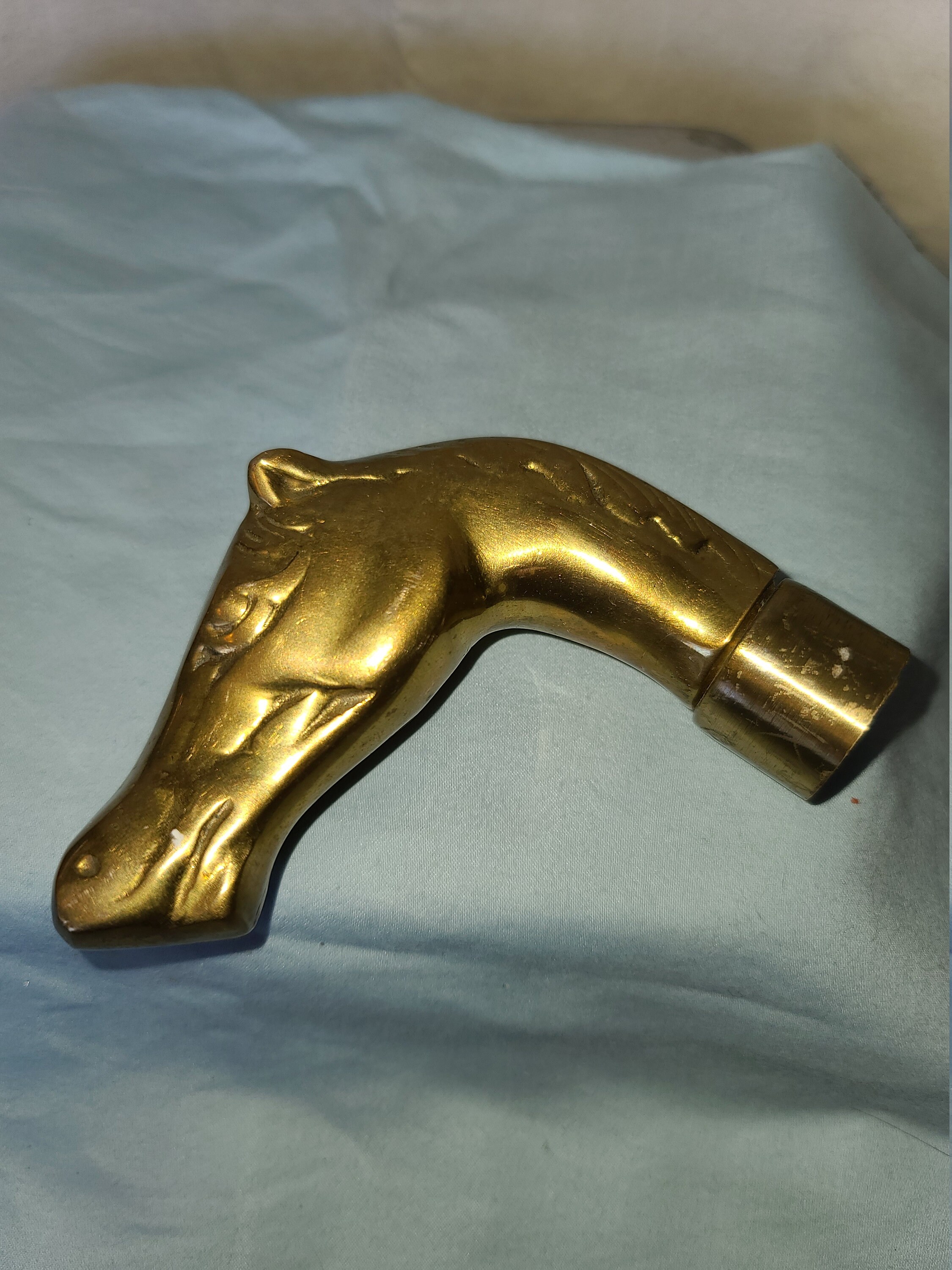 VINTAGE SOLID BRASS Horse Cane Handle Horse Head Cane Handle Horse Head ...