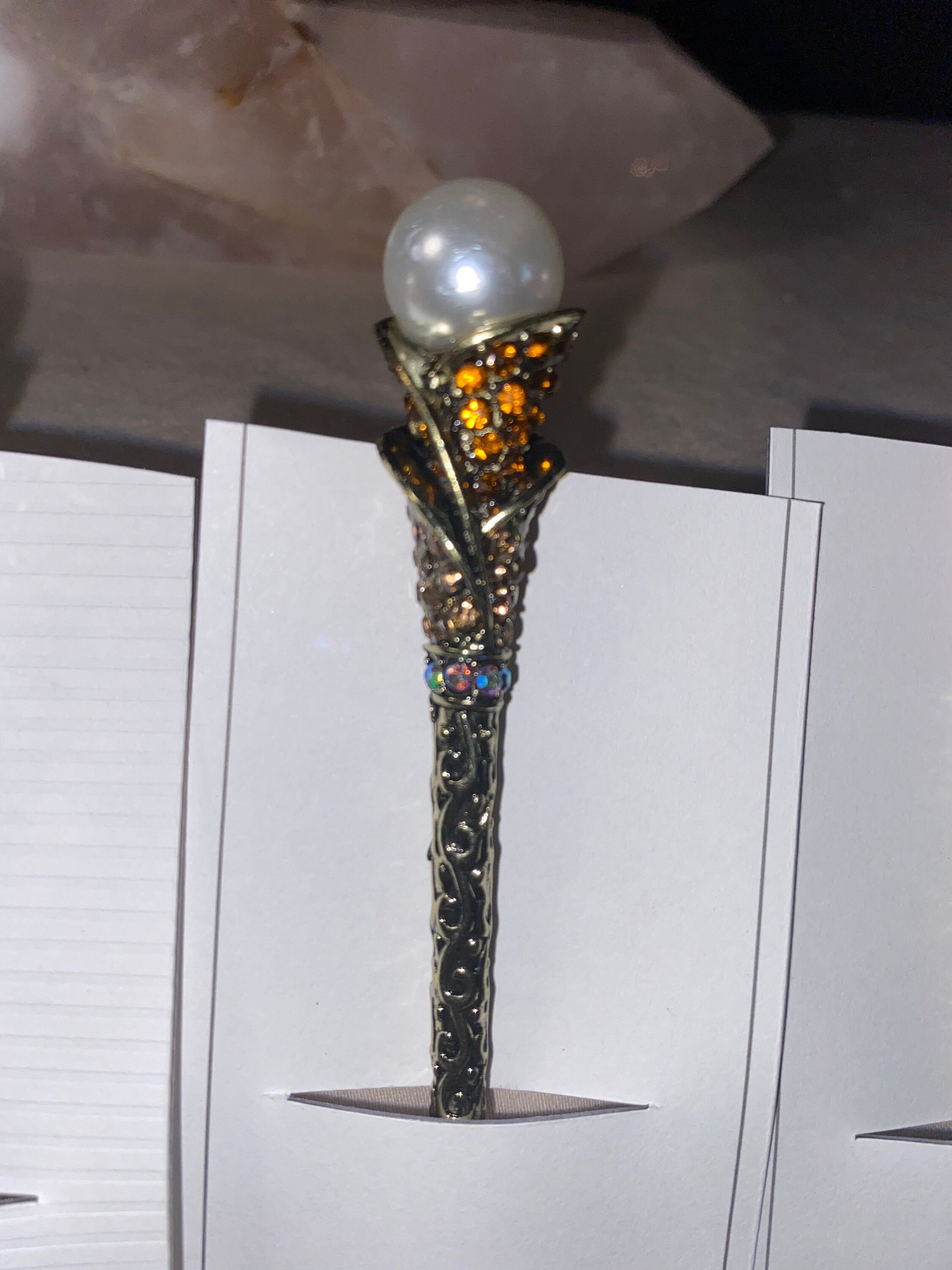 CARVED CRYSTAL PEARL Hair Stick Rhinestone Hair Stick Hair Accessorie ...
