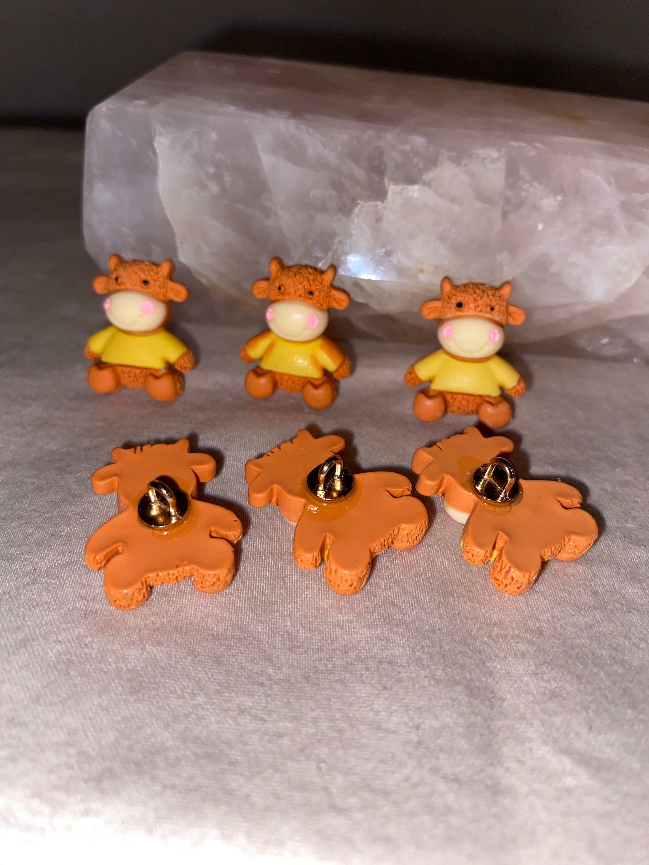 SET OF 6 KIDS Cow Buttons Sewing Buttons Craft Buttons Cow Buttons Baby ...