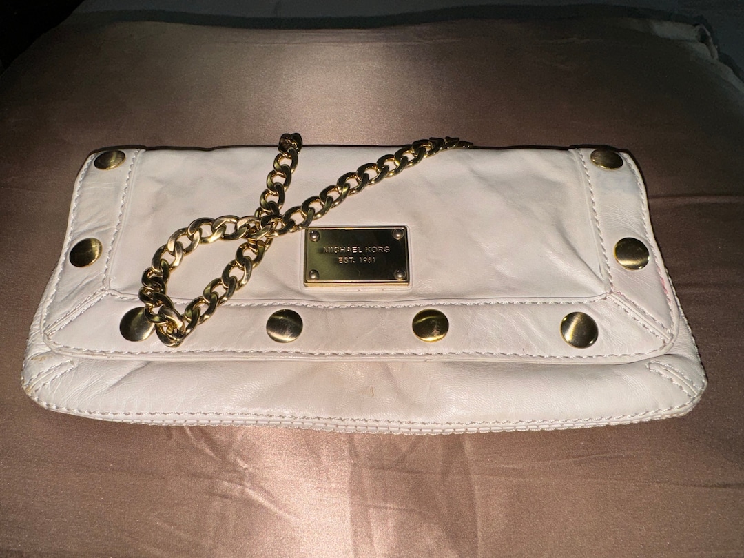 VINTAGE MICHAEL KORS Leather Bag Michael Kors Beige Leather Shoulder ...